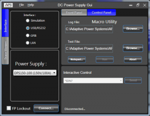DC Power GUI Software PROGRAMMABLE DC POWER SUPPLY CONTROL SOFTWARE
